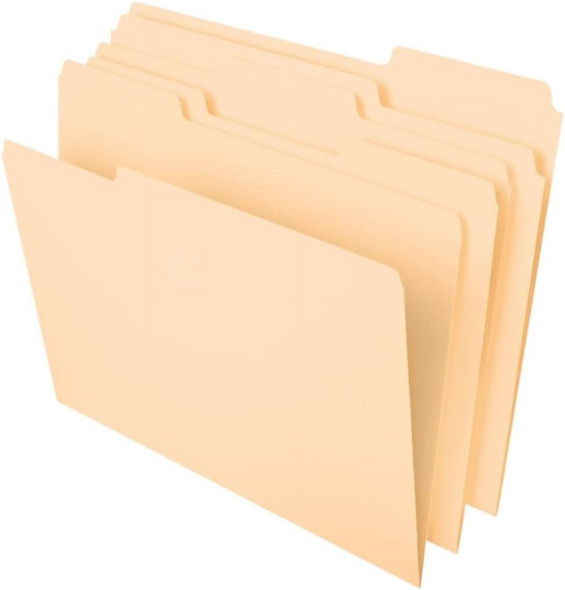 File Folders, Letter Size, 8-1/2" x 11", Classic Manila, 1/3-Cut Tabs ...