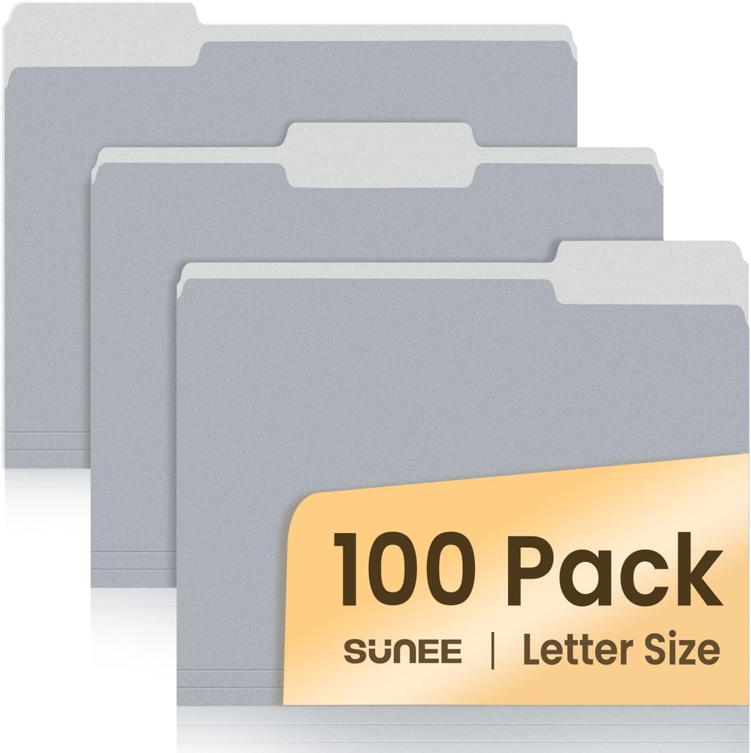 File Folders Letter Size Gray, 100 Pack Manilla Folders 8.5 x 11 1/3 ...