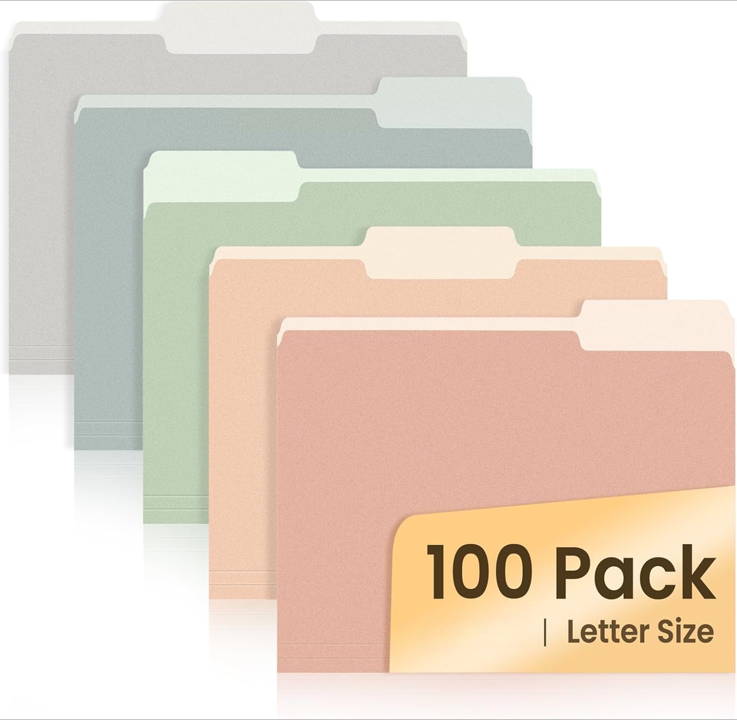 File Folders Letter Size Pastel Colors, 100 Pack Manilla Folders 8.5 x ...