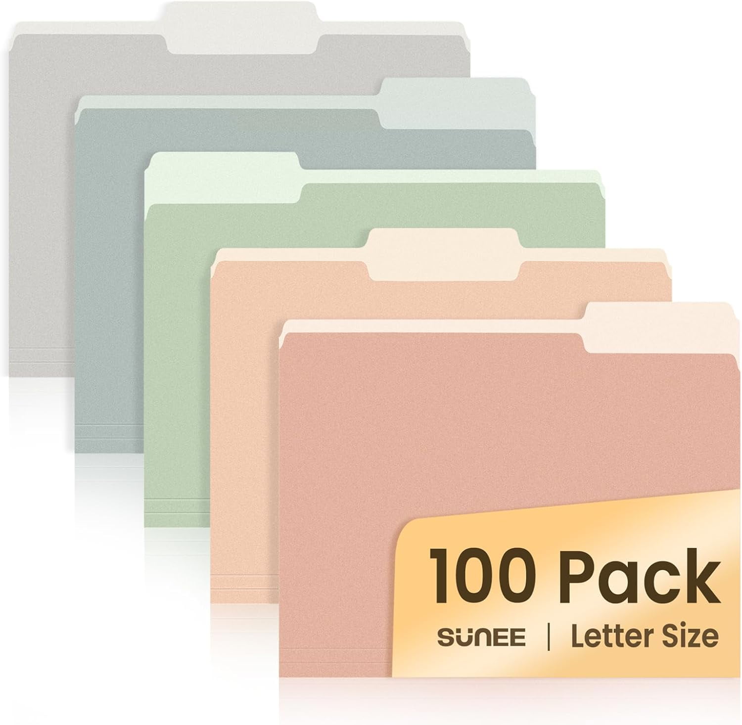 File Folders Letter Size Pastel Colors, 100 Pack Manilla Folders 8.5 x ...