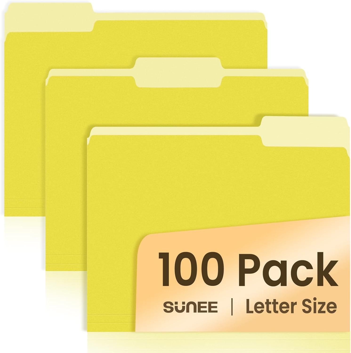 File Folders Letter Size White, 100 Pack Manilla Folders 8.5 x 11 1/3 ...