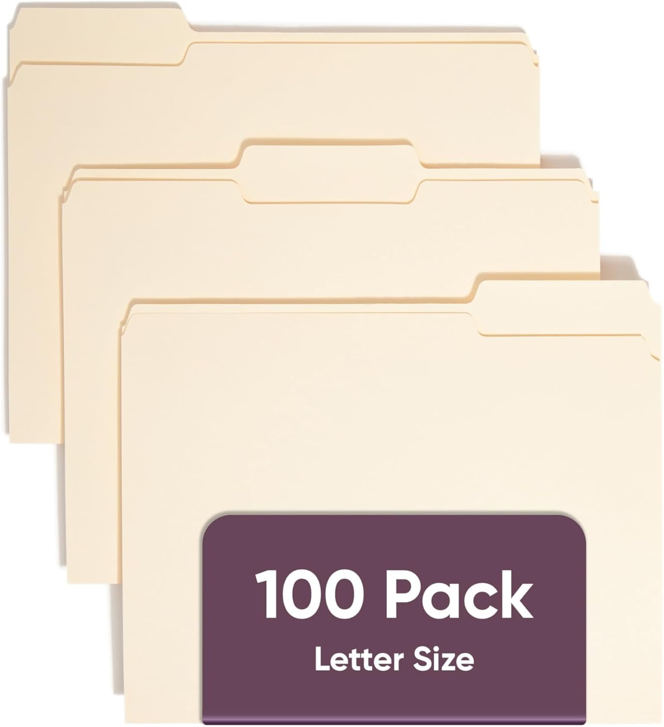File Folders Letter Sized, 1/3-Cut Tab, Assorted Positions, Letter Size ...