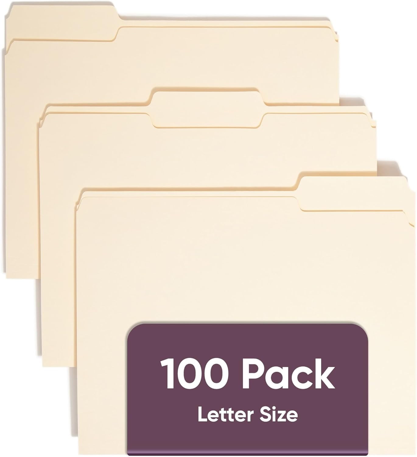 File Folders Letter Sized, 1/3-Cut Tab, Assorted Positions, Letter Size ...