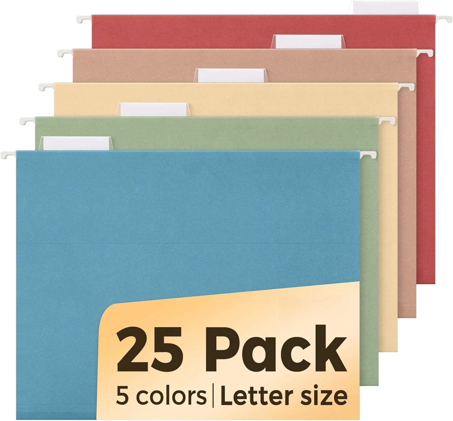 File Folders Retro Colors, 25 Letter Size File Folders with 1/5-cut ...