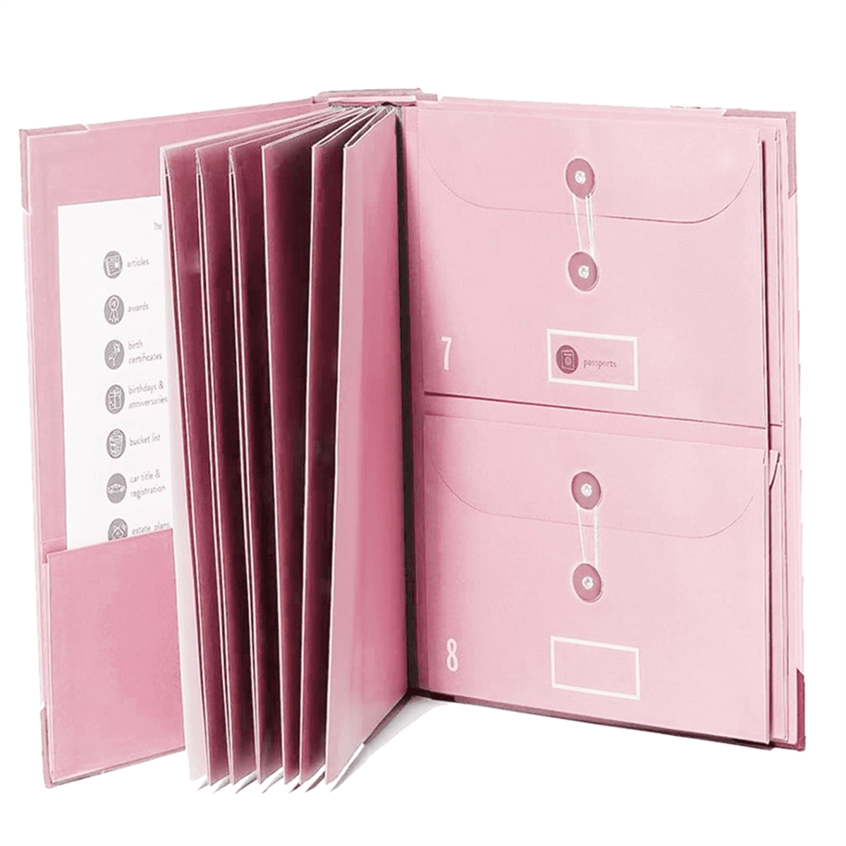 File Folders with Labels,Cute Paper Organizer Zipper Pouch, Portable ...