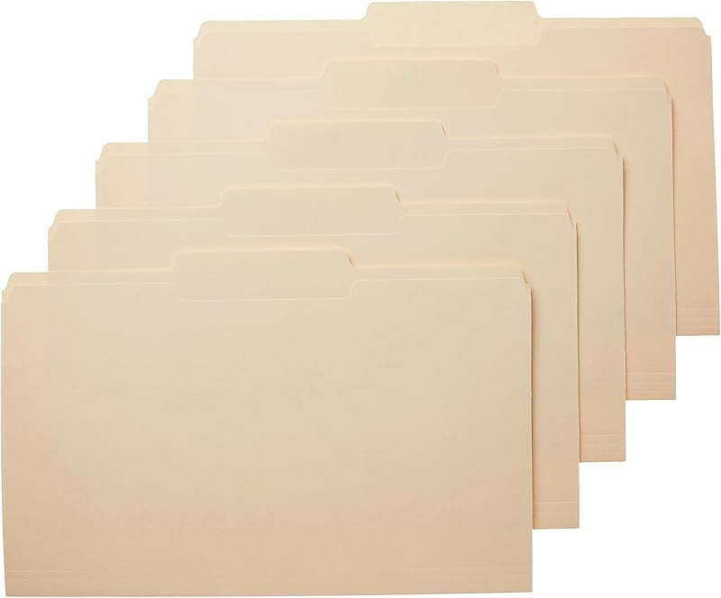 File Folders with Tabs for Filing, 1/3-Cut Tab, Assorted Positions ...