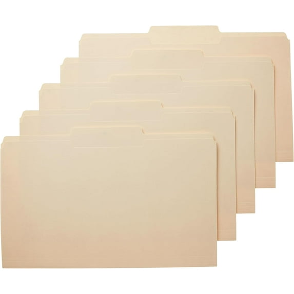 File Folders with Tabs for Filing, 1/3-Cut Tab, Assorted Positions ...