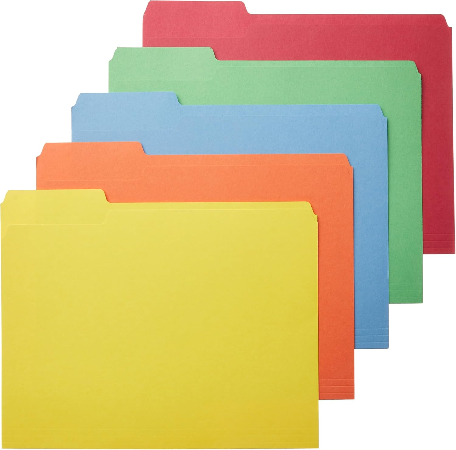 File Folders with Tabs for Filing, Tab, Assorted Positions, Letter Size ...