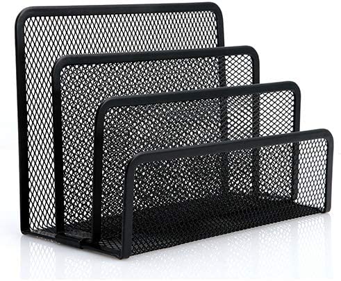 File Holder,Black Mesh Letter Sorter Mail Business Document Tray Desk ...