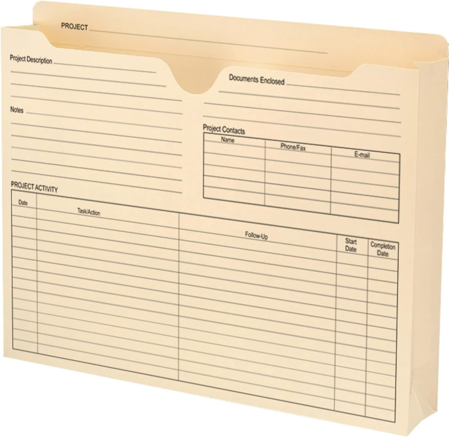 File Jacket, Reinforced Straight-Cut Tab, Preprinted Front, Back and ...