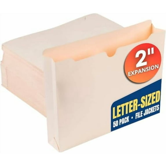 File Jackets Letter Size 2 Inch Expansion Expanding File Pockets ...
