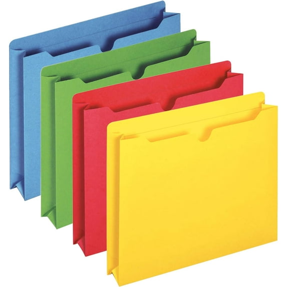 File Jackets and Two-Tone Color File Folders Bundle (50 File Jackets ...