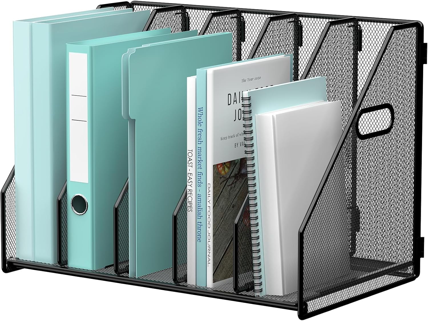 File Magazine Folder Holder 5 Vertical Compartments, Desk Organizer ...