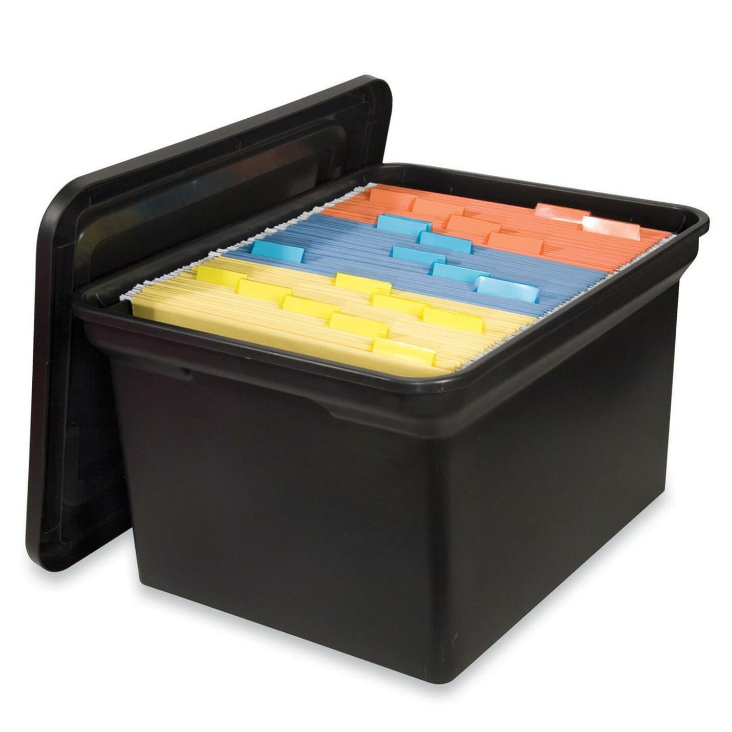 Sparco File N Store Portable Bin with Lid 26384 - Walmart.com