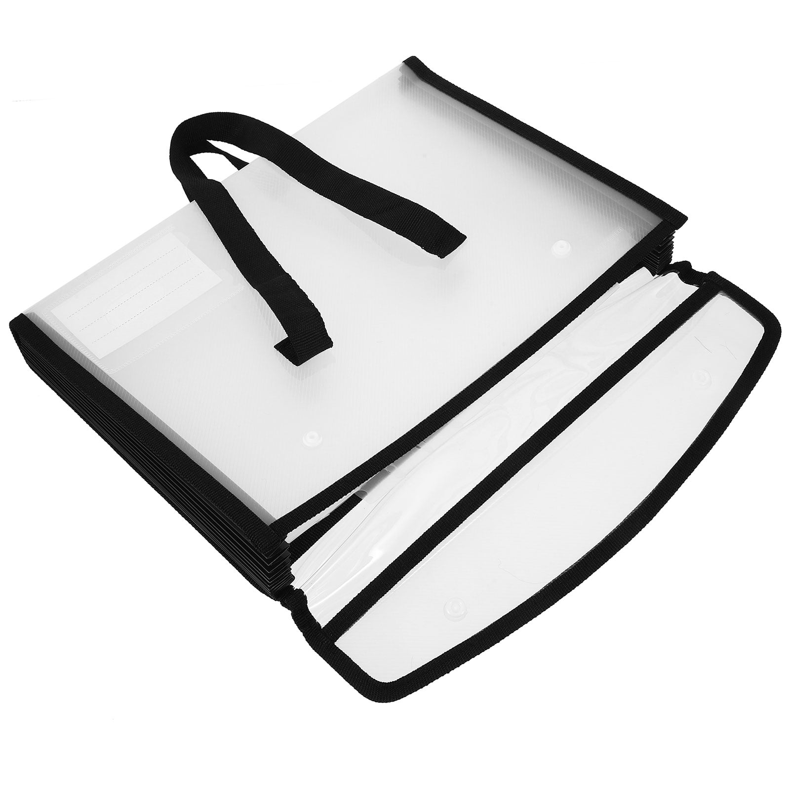 Portable Plastic File Organizer with Zipper for Storage Use Black 1 ...