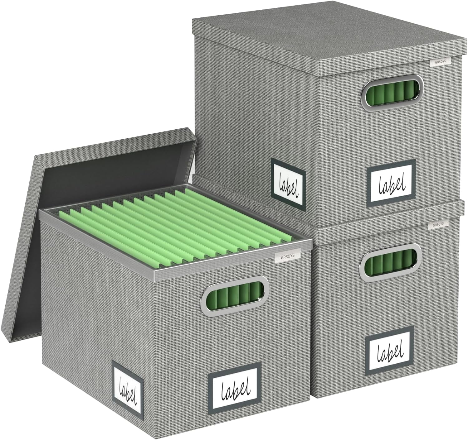 File Organizer Box File Boxes for Hanging Files with Lid Set of 3 ...