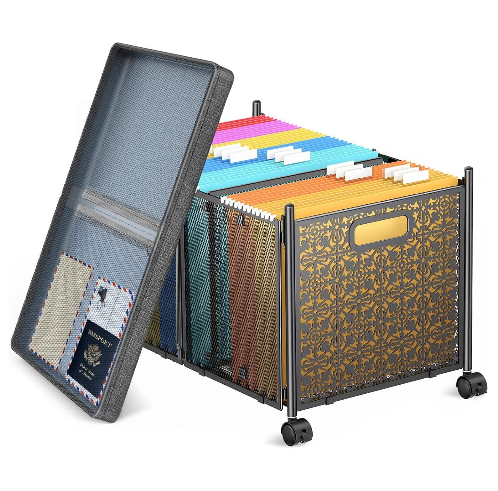 File Organizer Box, Large File Box for Hanging Letter/Legal Size File ...