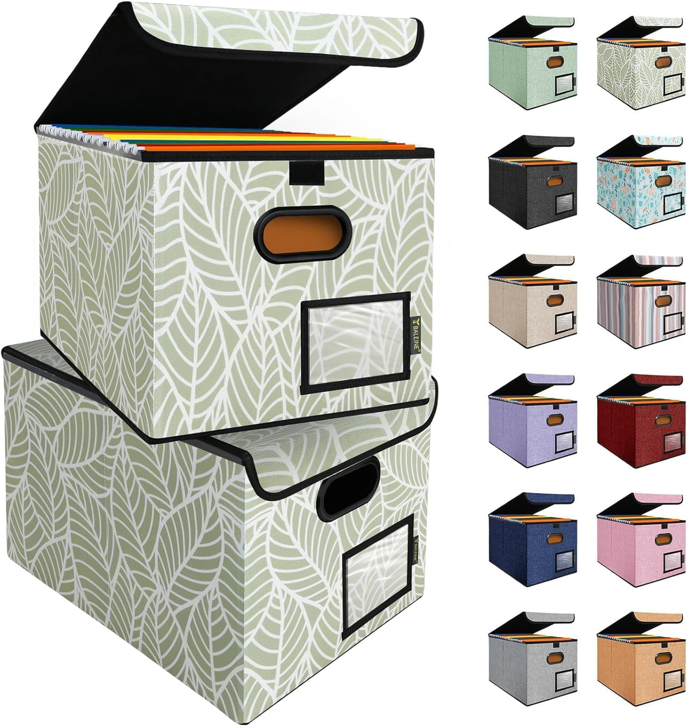 File Organizer Box with Lid, Collapsible File Folder Organizer with ...