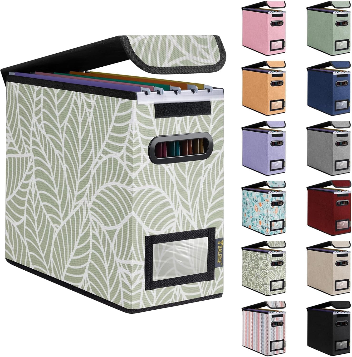 File Organizer Box with Lid, Collapsible File Folder Organizer with ...