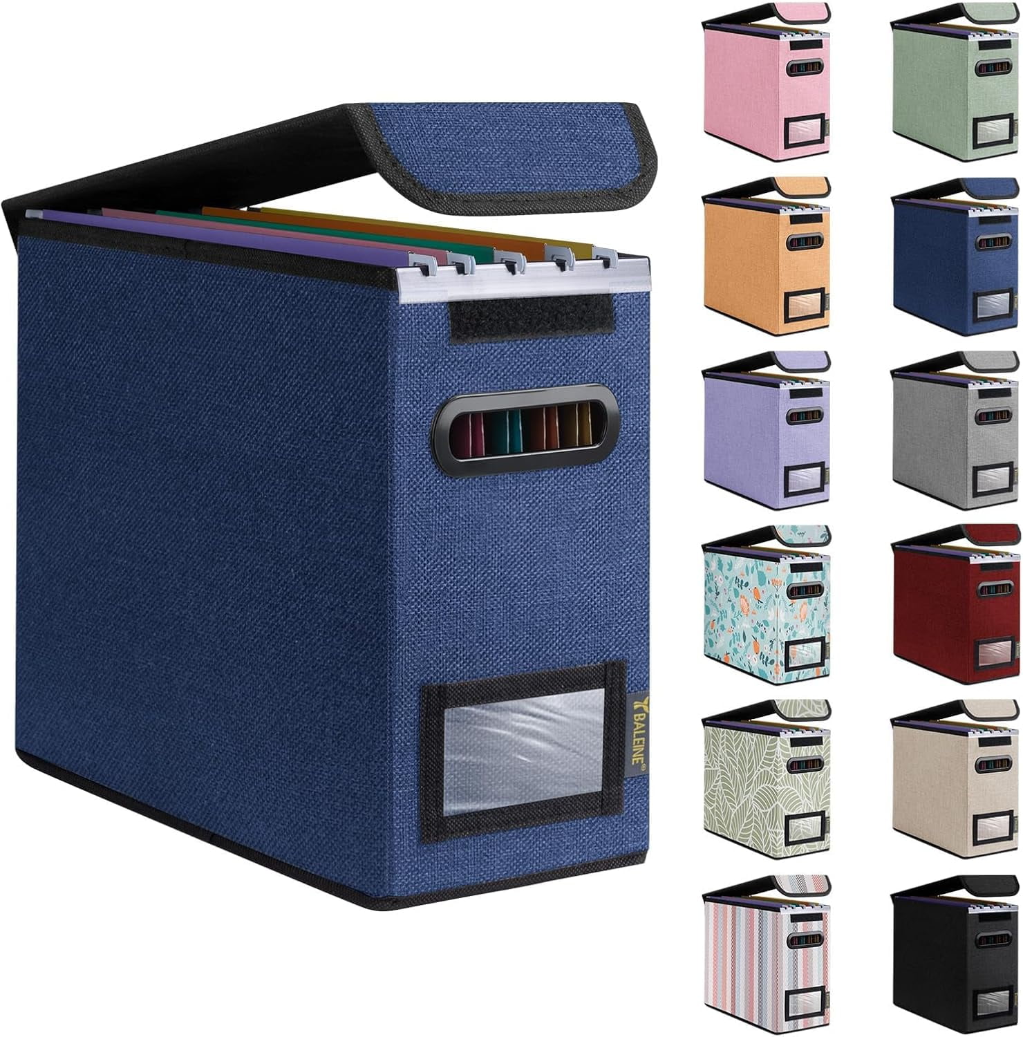 File Organizer Box with Lid, Collapsible File Folder Organizer with ...