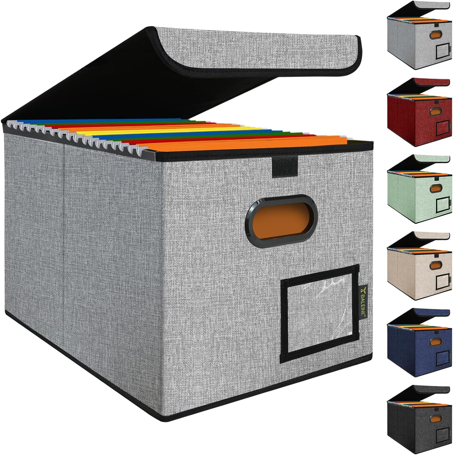 File Organizer Box with Lid, Collapsible File Folder Organizer with ...