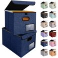 File Organizer Box with Lid, Collapsible File Folder Organizer with ...