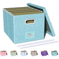 File Organizer Box with Lid, Portable Hanging File Box for Letter/Legal ...