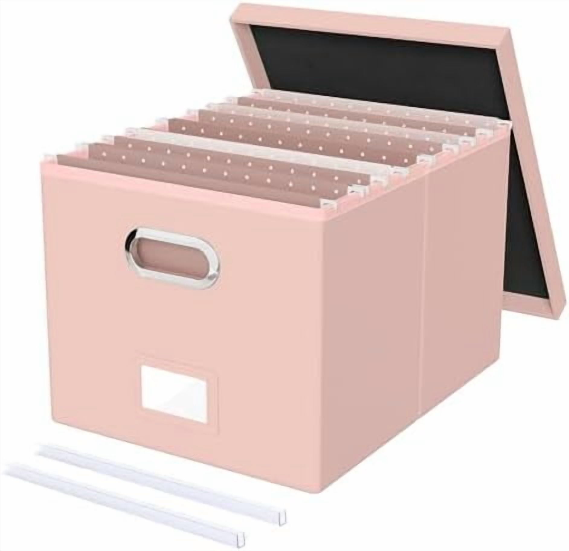 File Organizer Box with Lid, Portable Hanging File Box for Letter/Legal ...