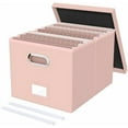 File Organizer Box with Lid, Portable Hanging File Box for Letter/Legal ...