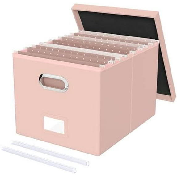File Organizer Box with Lid, Portable Hanging File Box for Letter/Legal ...