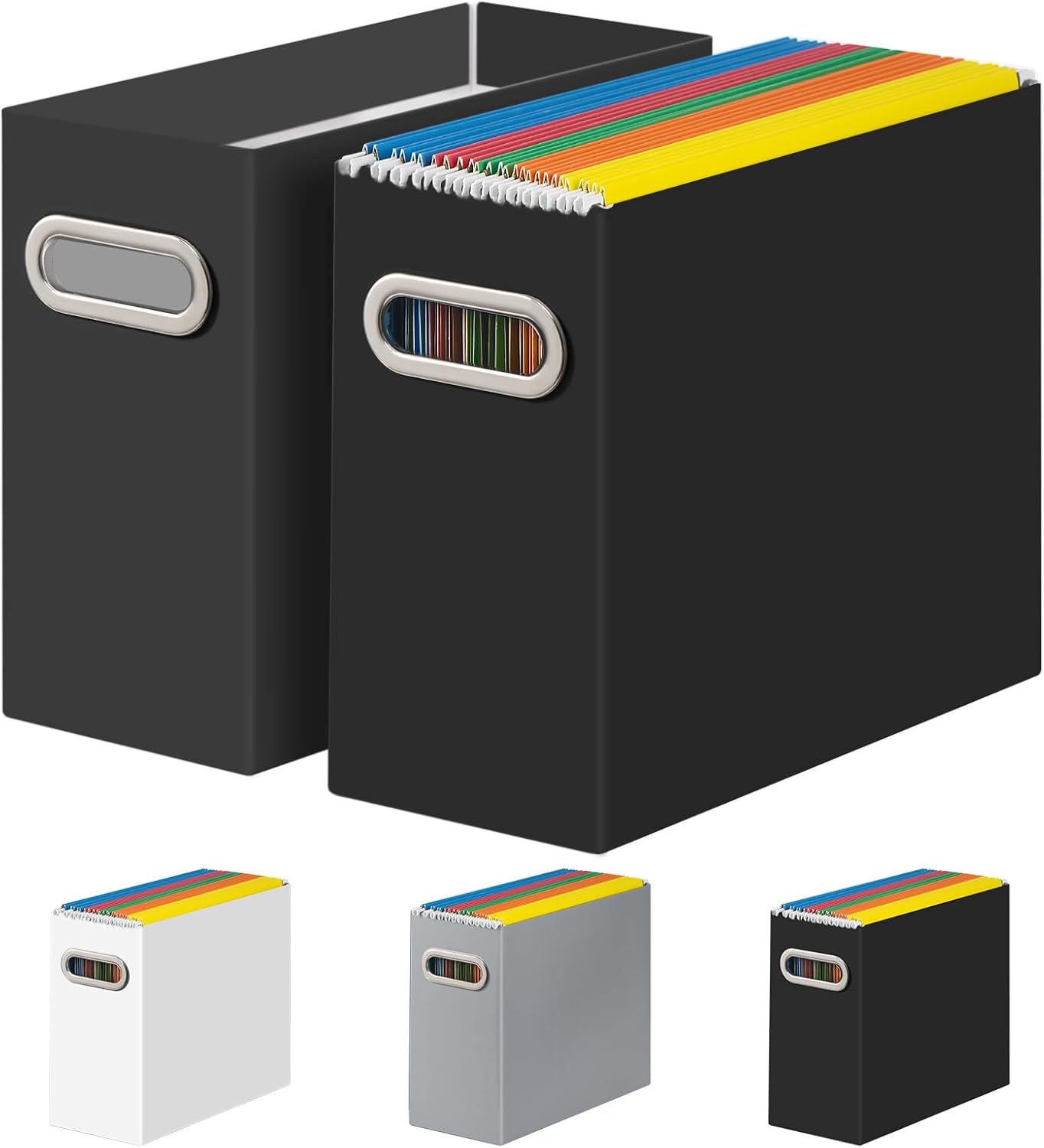 File Organizer, Cardboard File Box for Letter Size Collapsible Hanging ...