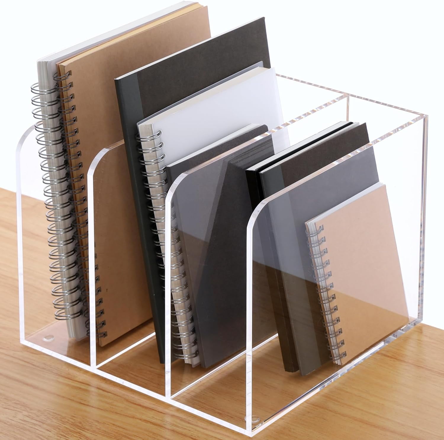 File Organizer for Desk Clear Acrylic Magazine Holder Desk Organizer ...