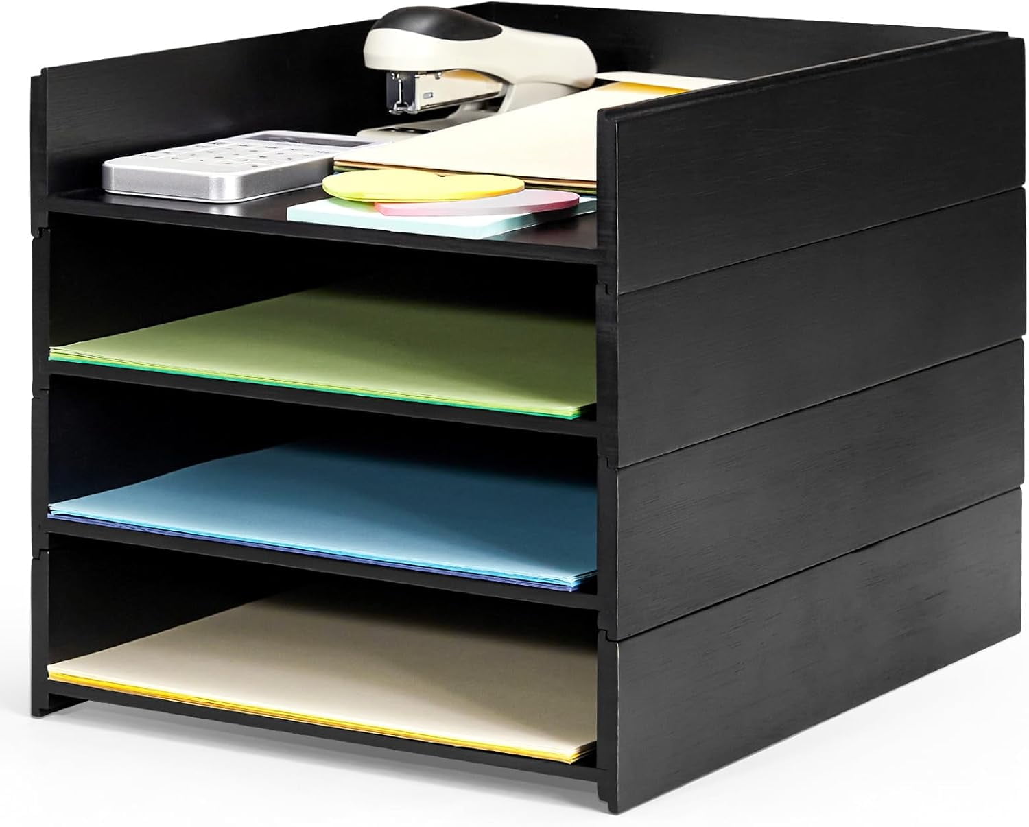 File Organizer Desktop Paper Sorter,Tray Letter Storage with 4 ...