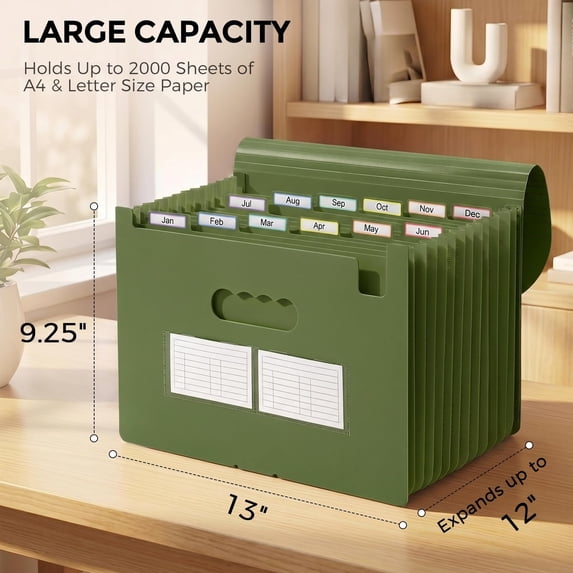 File Organizer, Expanding File Folder with Pockets, Portable Document ...
