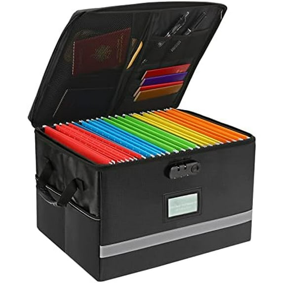 File Organizer, Fireproof File Box with Lids, Important Document ...