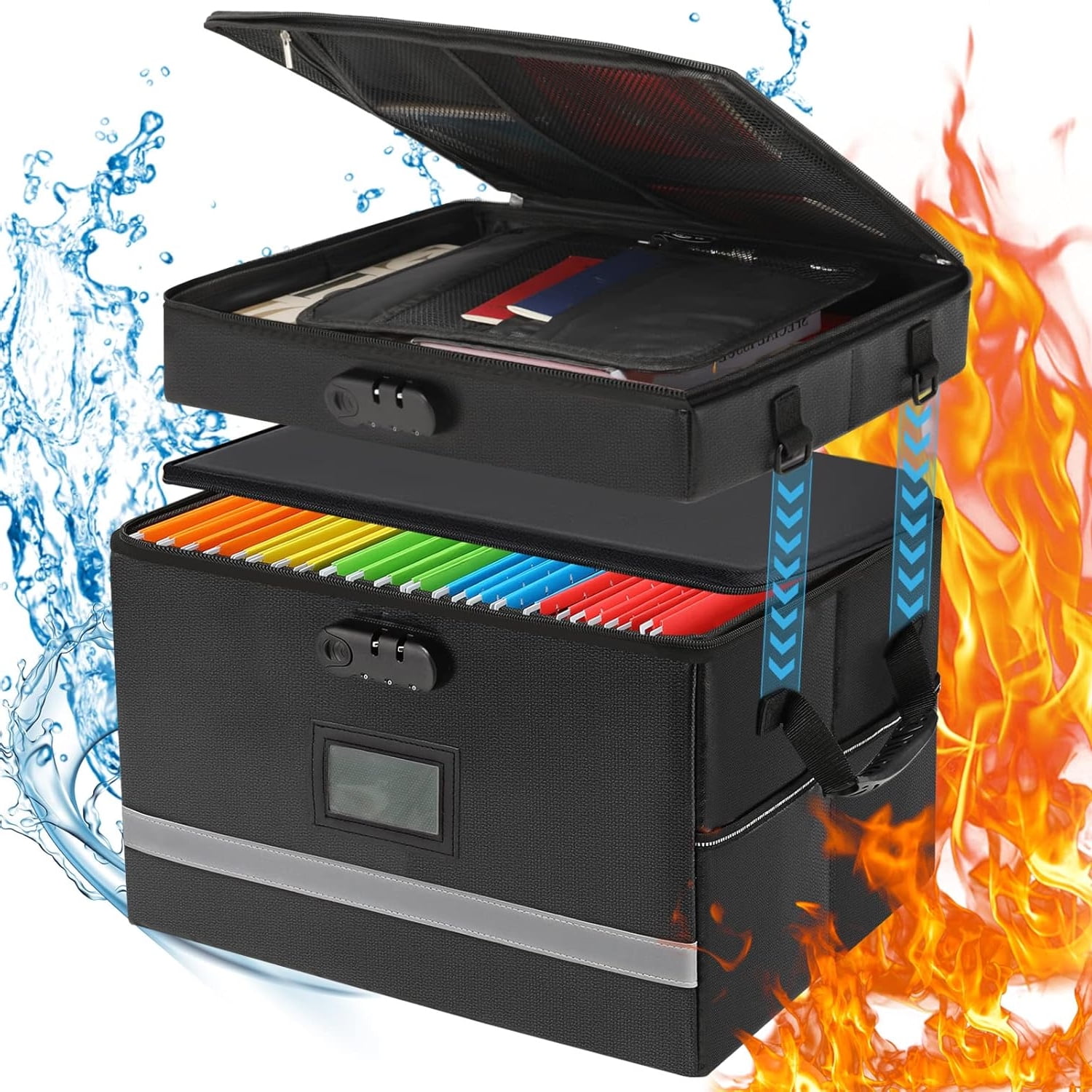 File Organizer, Fireproof File Box with Lids, Important Document ...