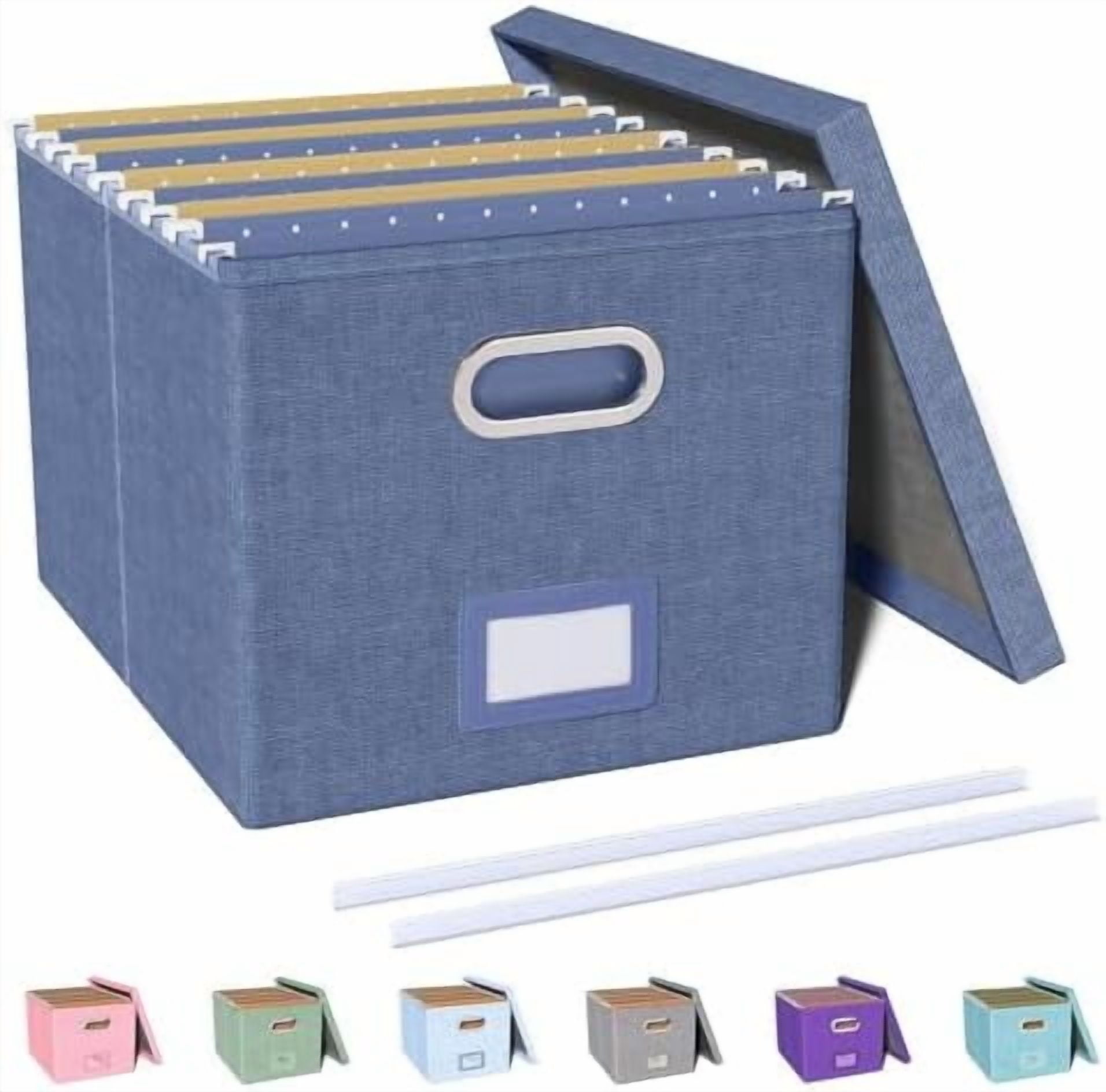 File Organizer with Lid, File Box, File Cabinet for Letter File Folder ...