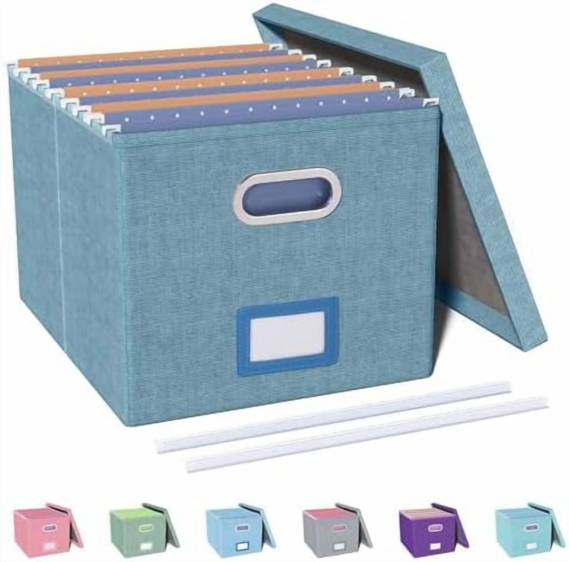 File Organizer with Lid, File Box, File Cabinet for Letter File Folder ...