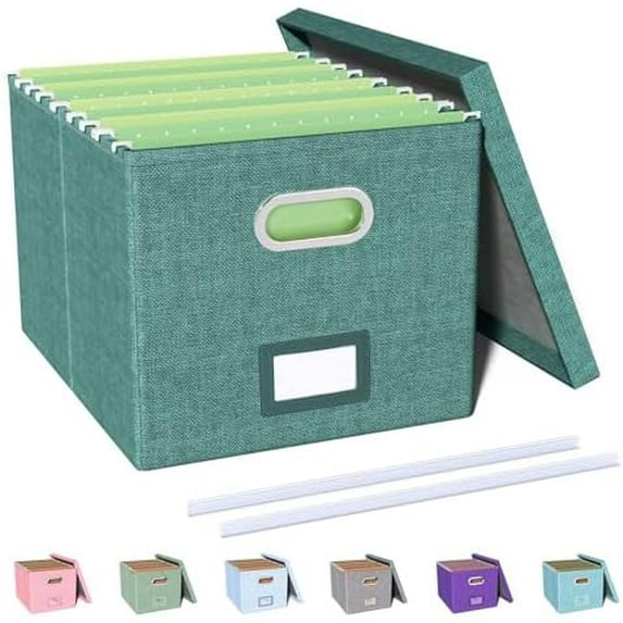 File Organizer with Lid, File Box, File Cabinet for Letter File Folder ...