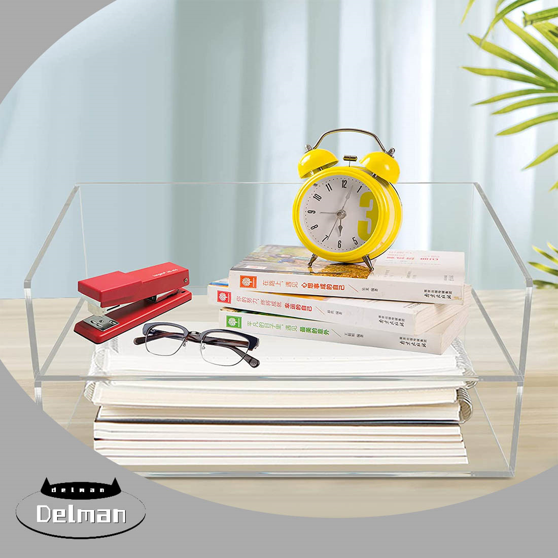 File Organizer for Desk, 2pcsClear Acrylic Desktop Organizer A4 Paper ...