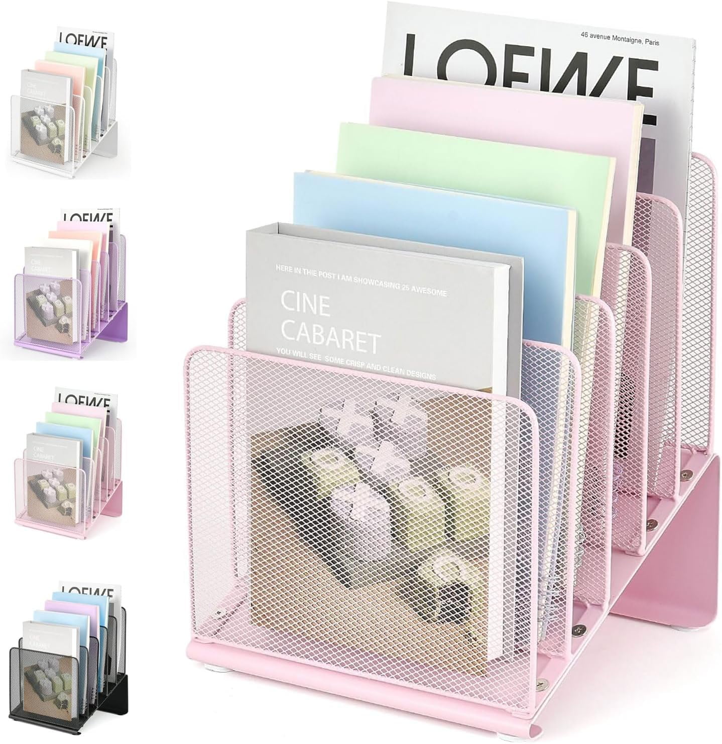 File Organizer for Desk, File Folder Organizer with 5-Section Vertical ...
