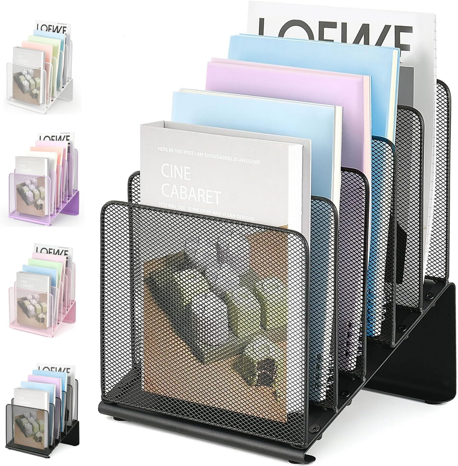 File Organizer for Desk, File Folder Organizer with 5-Section Vertical ...