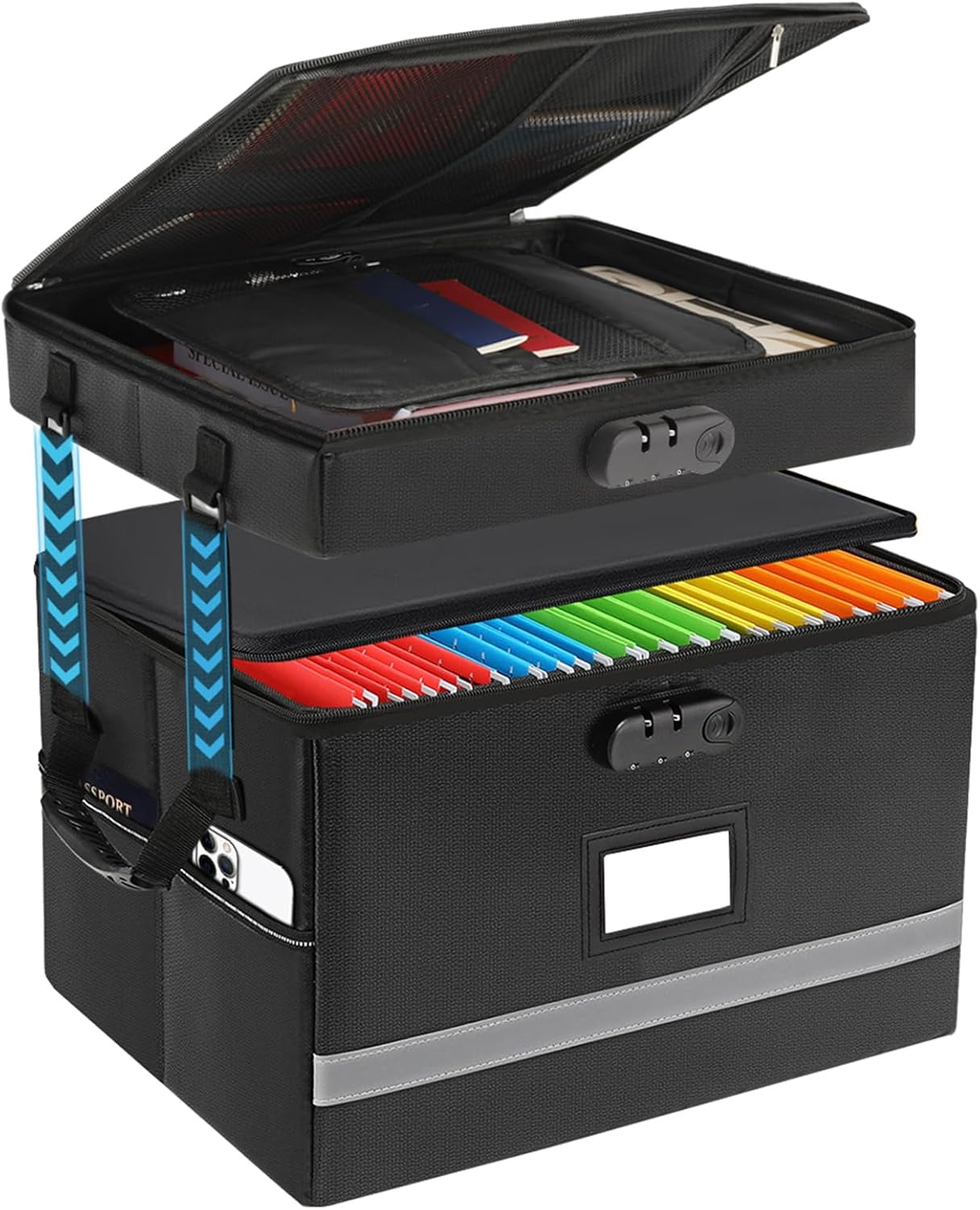 File Organizer with Lock, Portable File Box with Handle, File Boxes ...