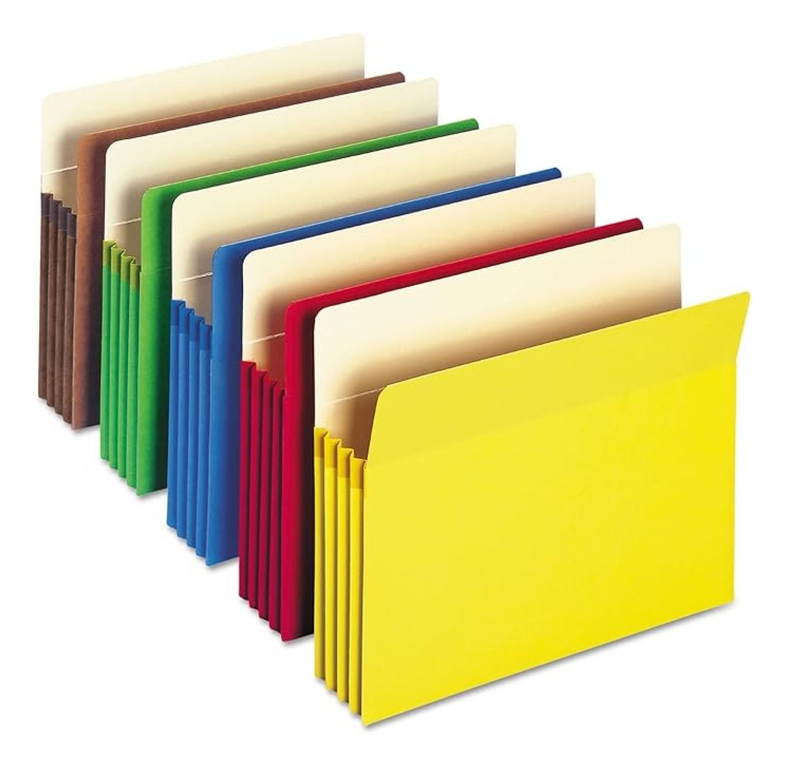 File Pocket, Straight-Cut Tab, 3-1/2" Expansion, Letter Size, Assorted ...