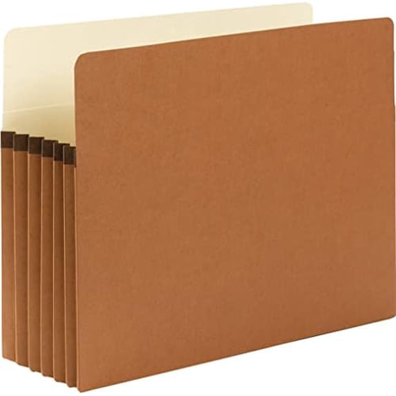 File Pocket, Straight-Cut Tab, 5-1/4" Expansion, Letter Size, Redrope ...