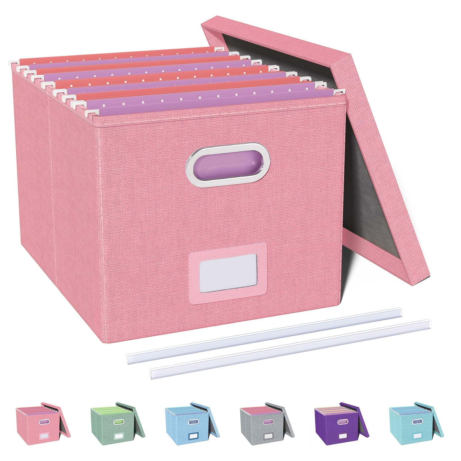 File Storage Box with Clear Sliding Bars, Letter Legal Folder Organizer ...
