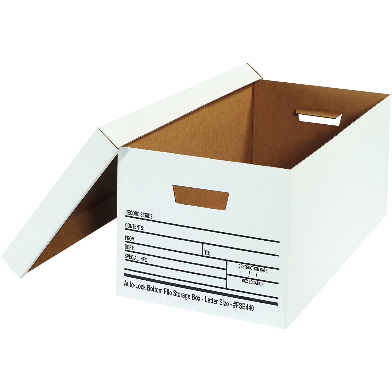 File Storage Boxes, 24" x 12" x 10" With Lid, Preprinted Panel For ...