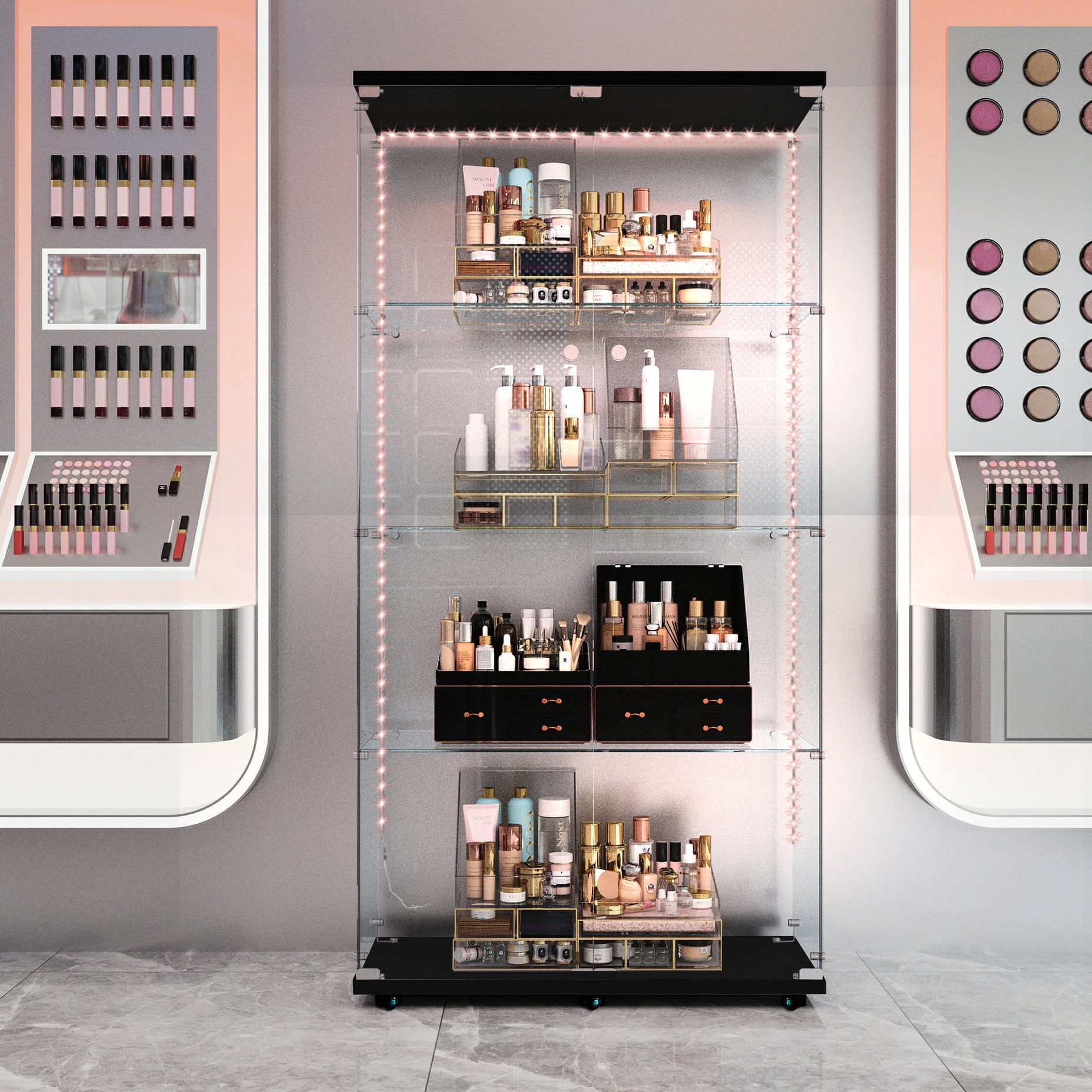File Storage Display Cabinet | Remote-Controlled Lighting in Office ...