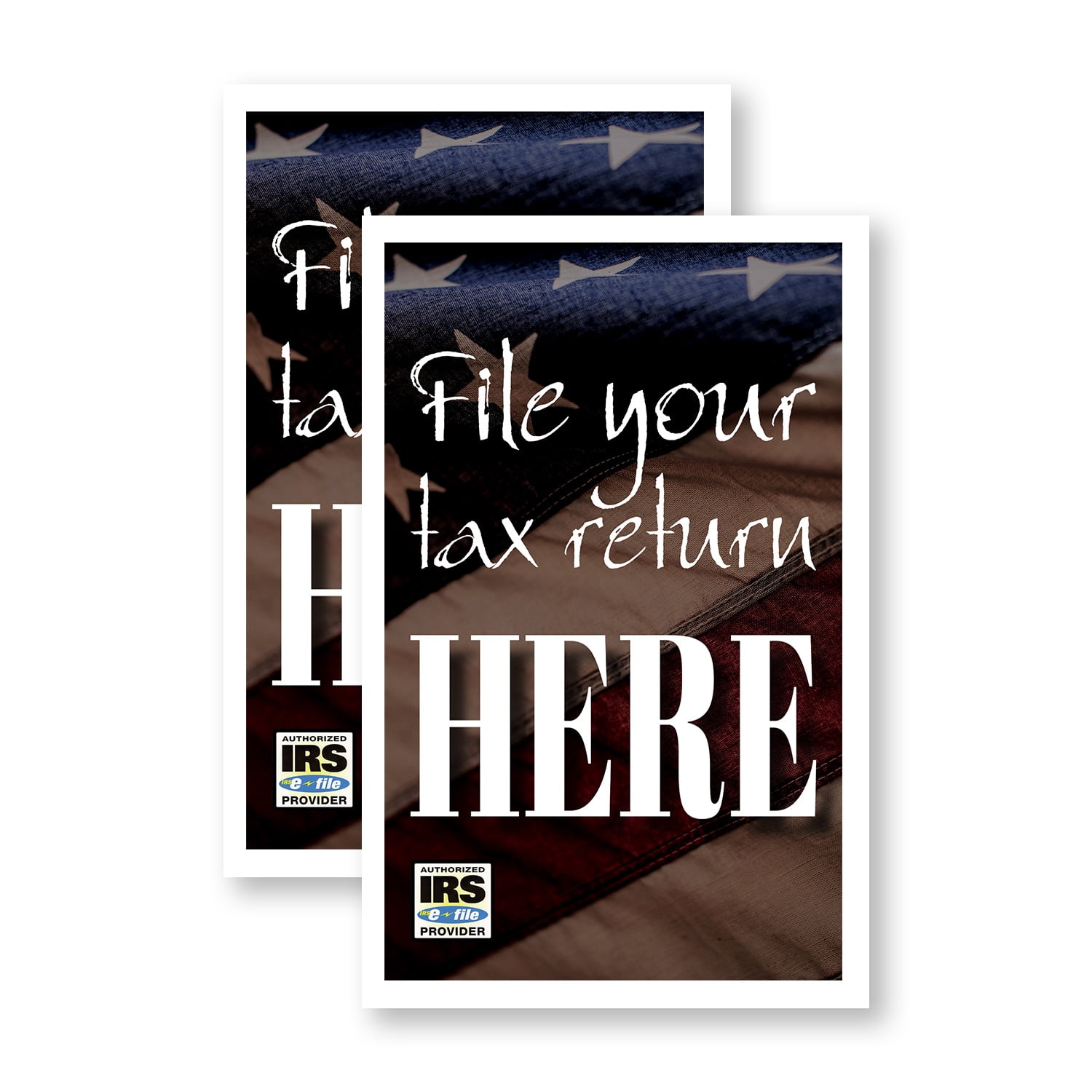 File Your Tax Return Here (2-Pack) 24 Inch x 36 Inch Vinyl Decals ...