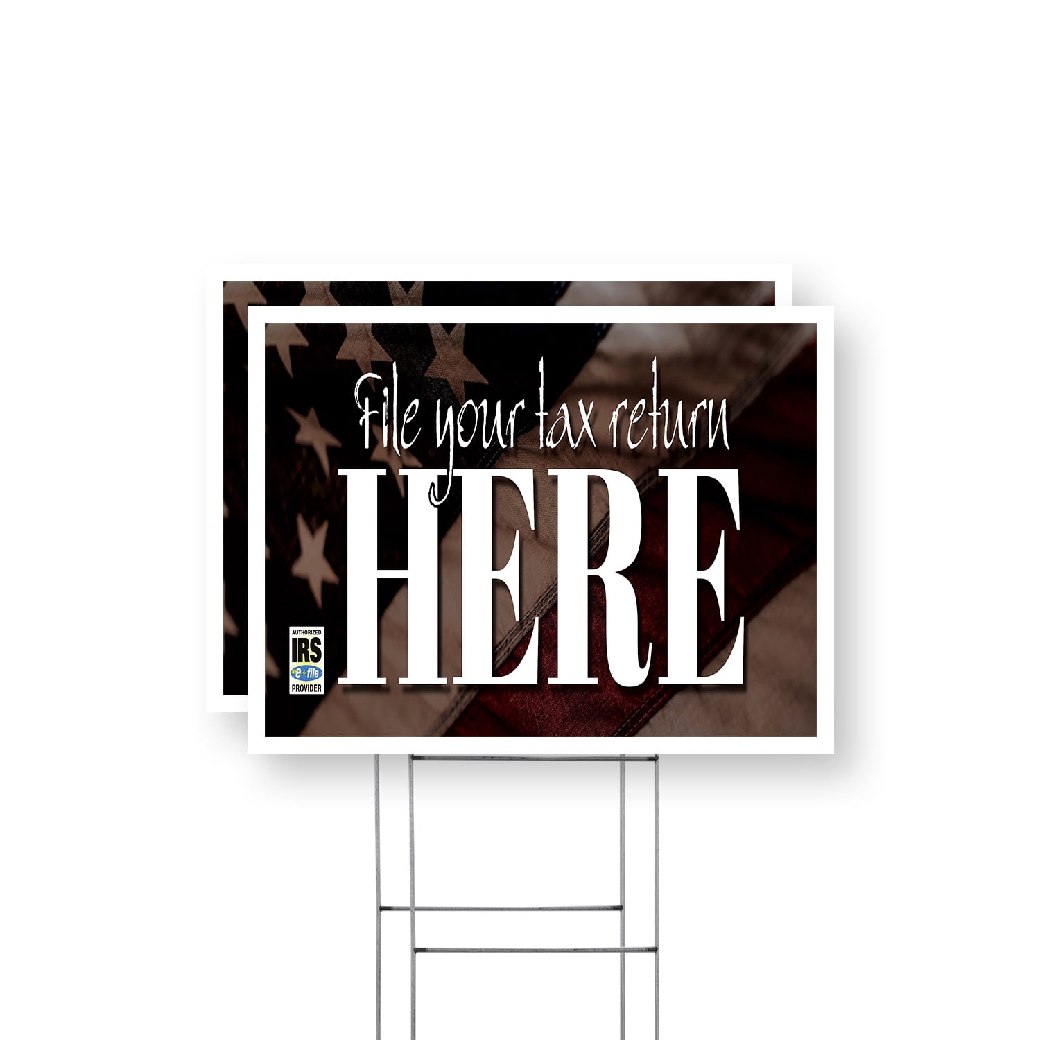 File Your Tax Return Here Yard Sign 2 Pack of 18 Inch x 24 Inch Single ...